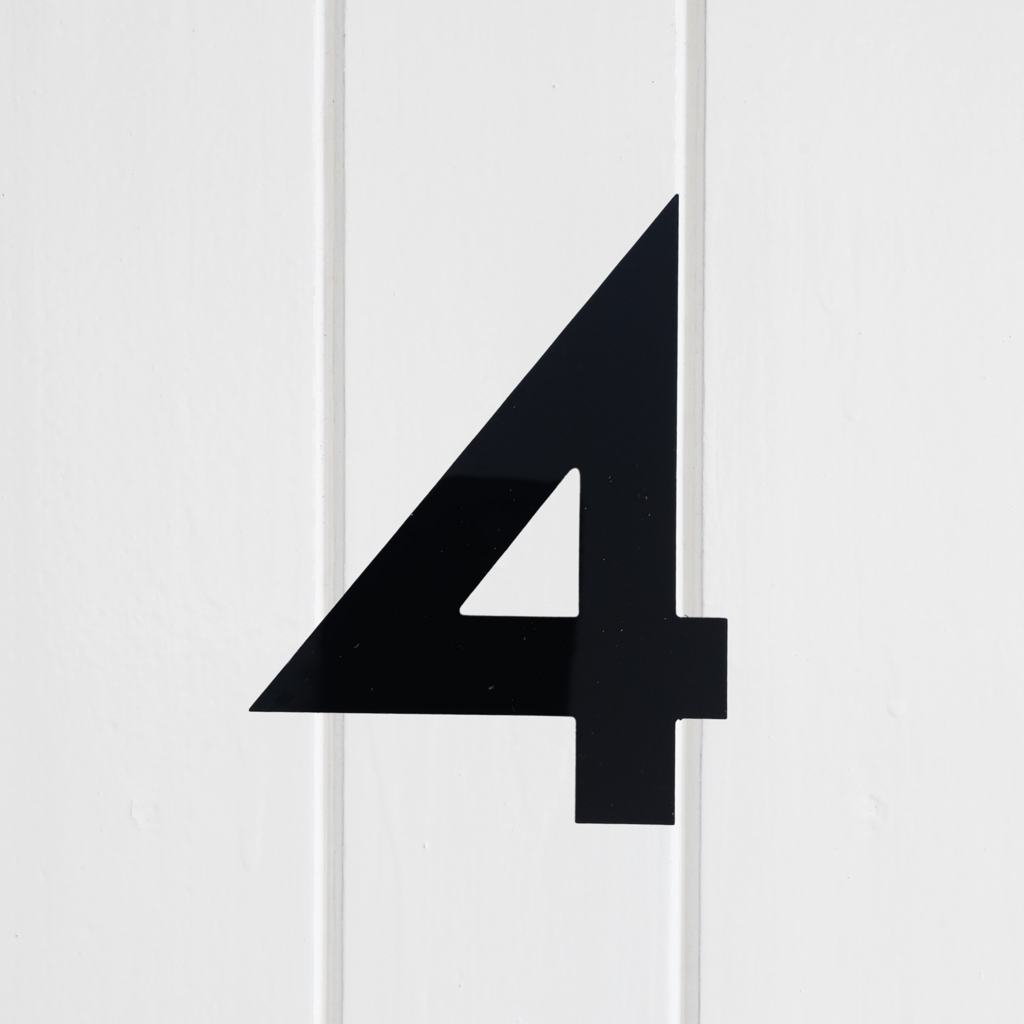 Stick On House Number 4 - Black Matt – housenumbers.ie