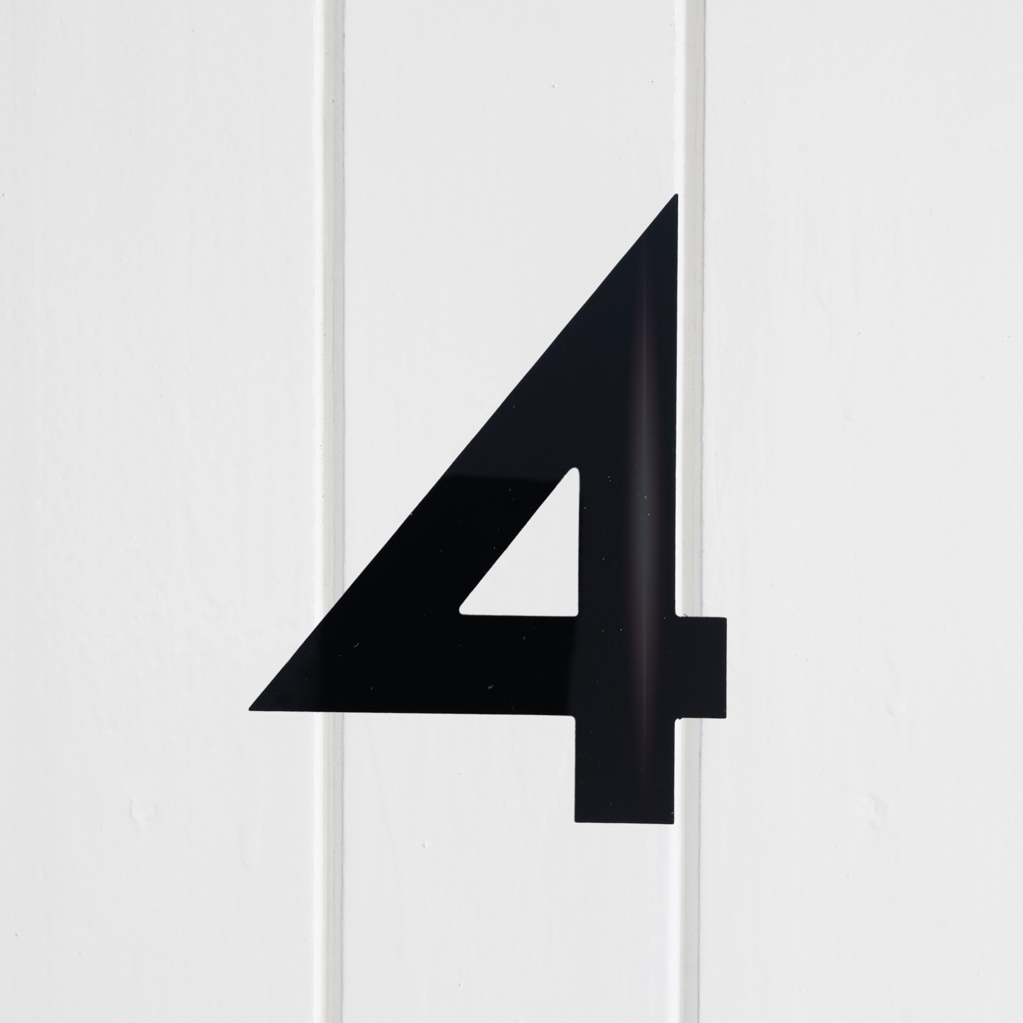 Stick On House Number 4 - Black Gloss – housenumbers.ie
