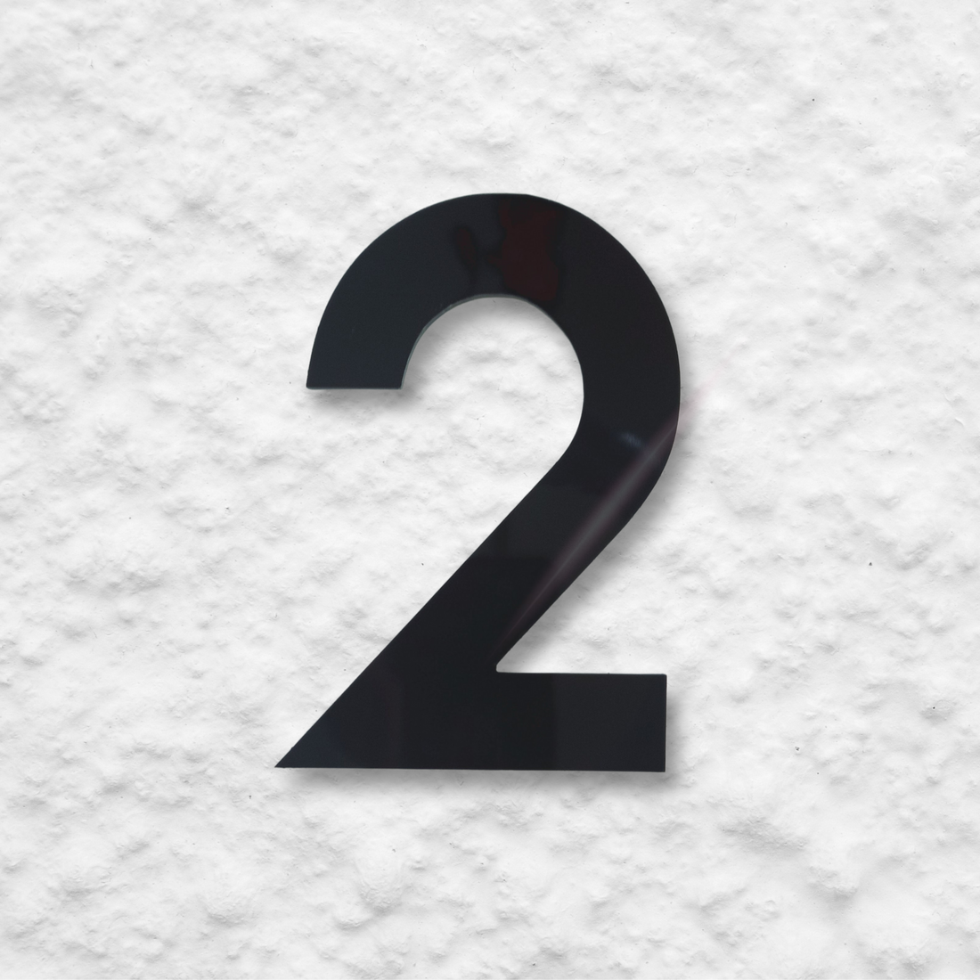 Floating House Number 2 - Black Gloss – housenumbers.ie