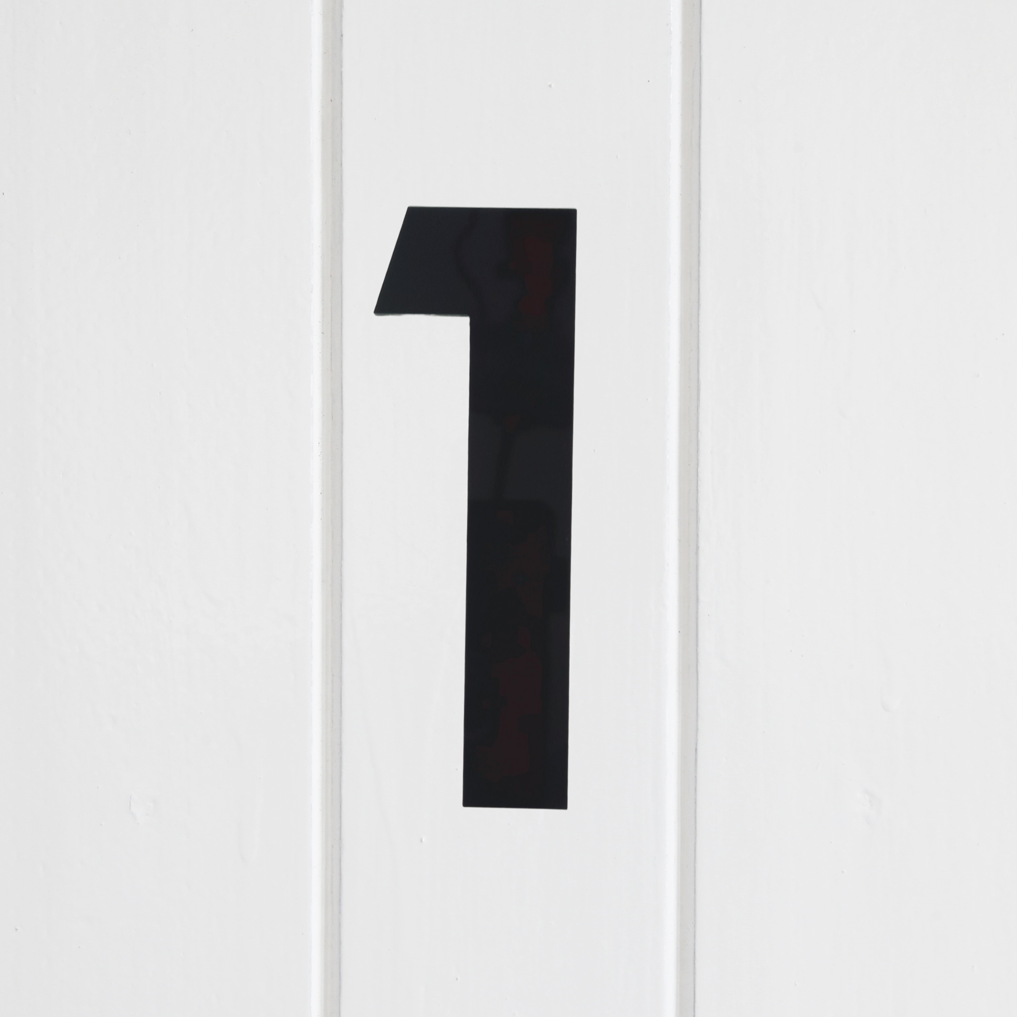 Stick On House Number 1 - Black Matt – housenumbers.ie