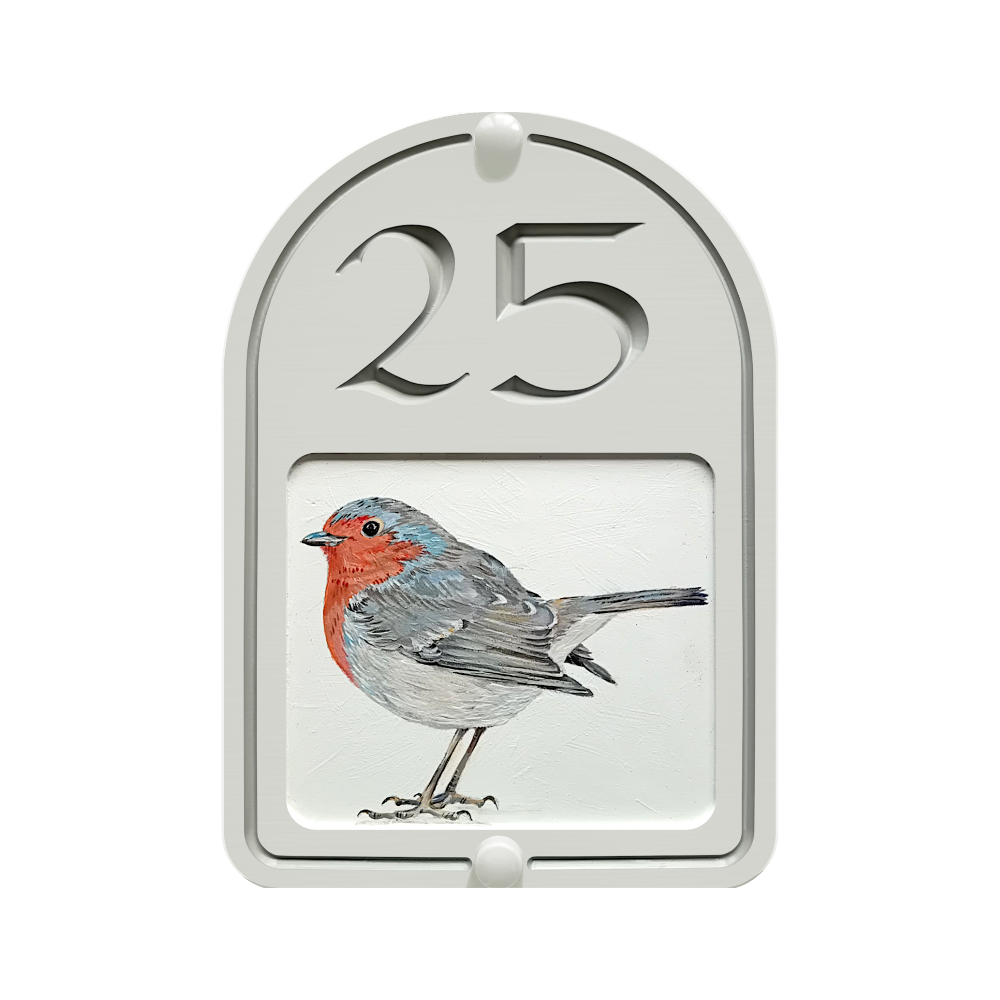 Square Dome Corian Sign with Painted Art - White – housenumbers.ie