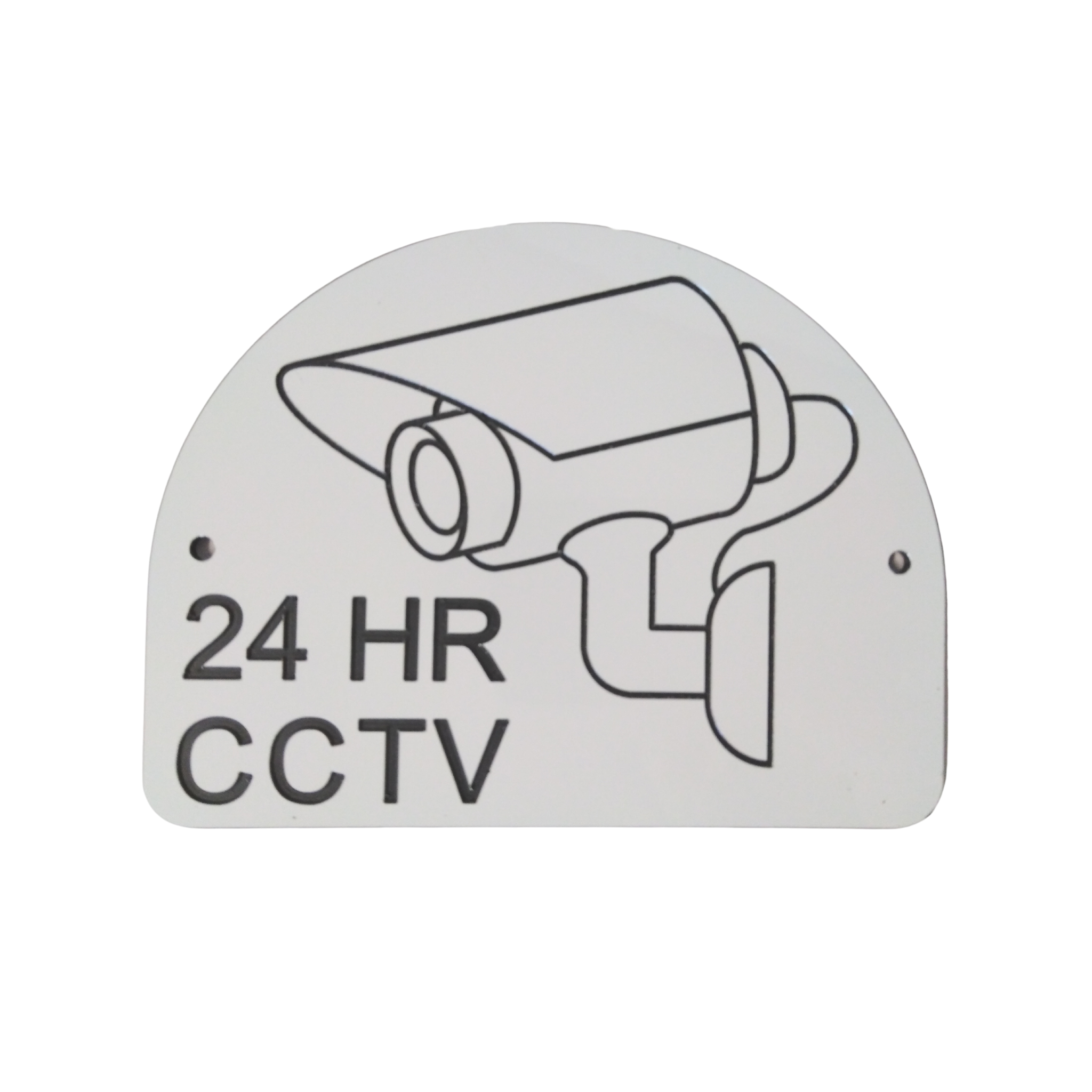 24hr CCTV Sign - White – housenumbers.ie