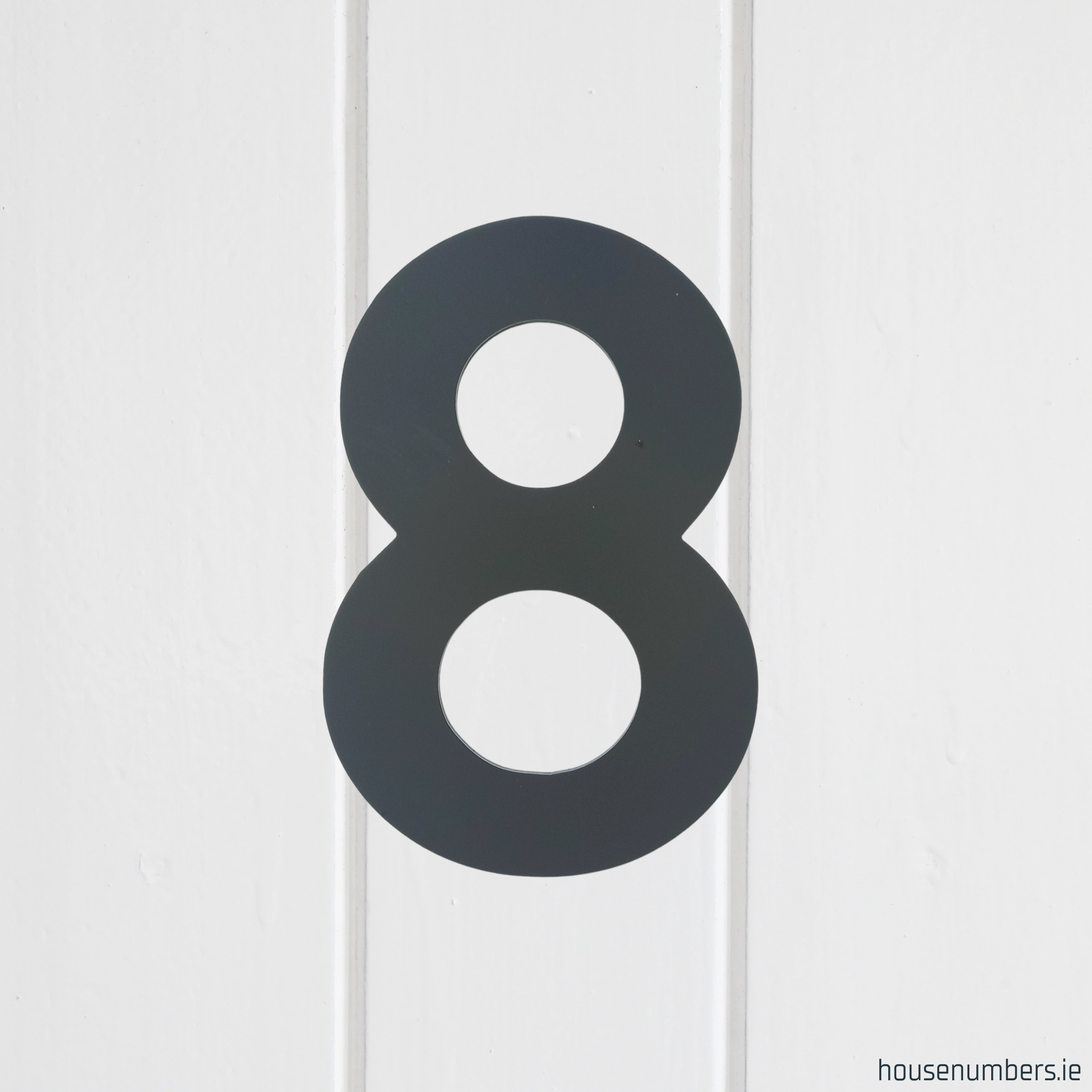 Stick On House Number 8 - Dark Matt Grey – housenumbers.ie