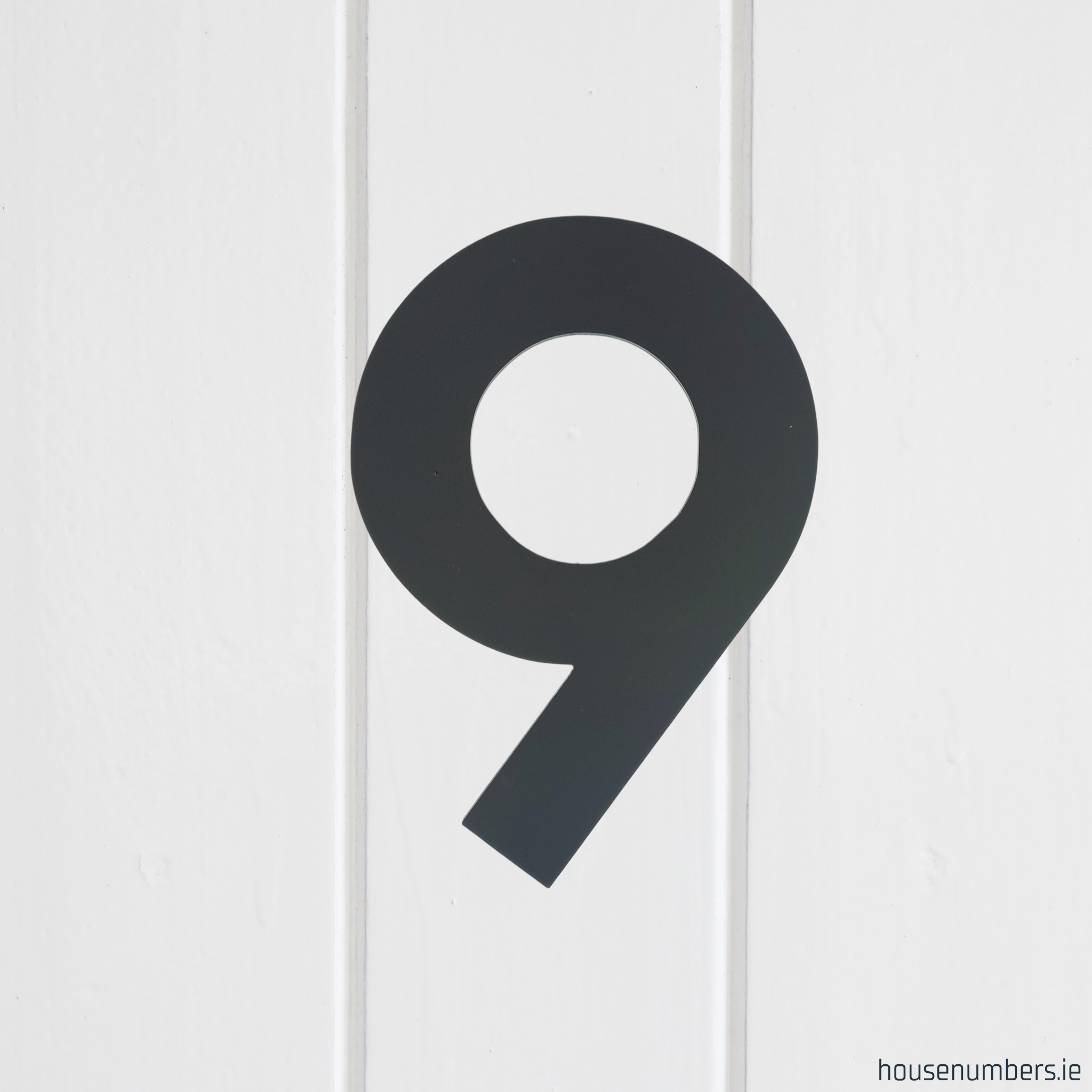 Stick On House Number 9 - Dark Matt Grey – housenumbers.ie