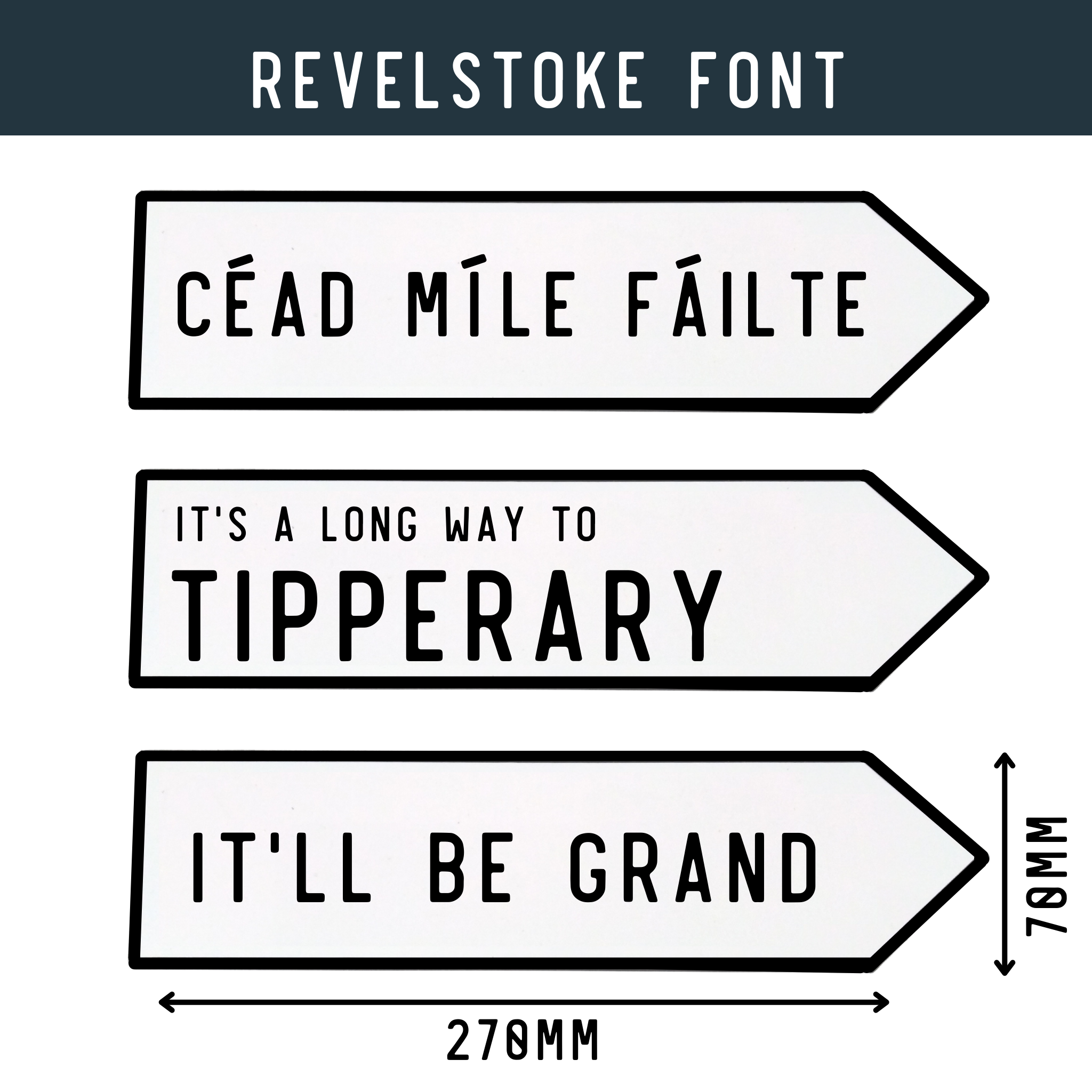 Classic Irish Road Sign - Personalise It-Small – housenumbers.ie